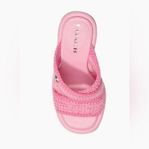 Coach | Shoes | Coachs Quintin 6mm Crochet Leather Sculptural Heel ...